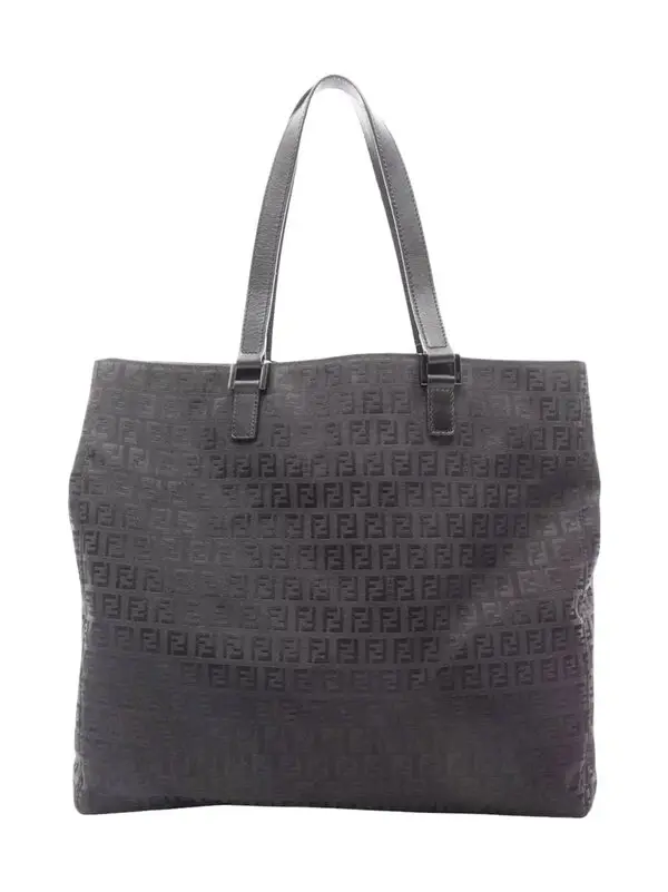 Fendi Zucchino Canvas Tote Bag - Black