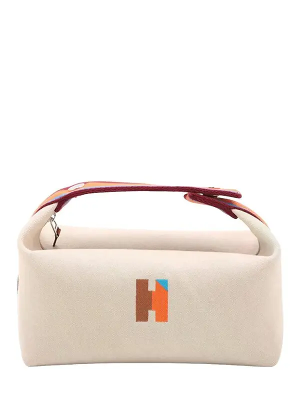 Hermès Toile Bride A Brac H Pavillon Case Vanity Bag - Brown