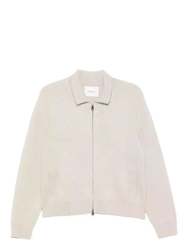 LISA YANG Aleya Zip-up Collared Sweater - Neutrals