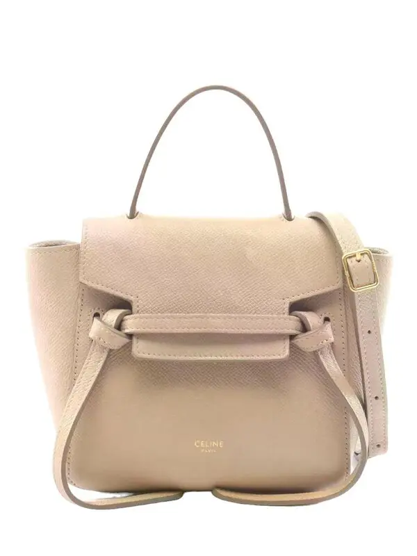 Celine Grained Calfskin Belt Bag Satchel - Neutrals