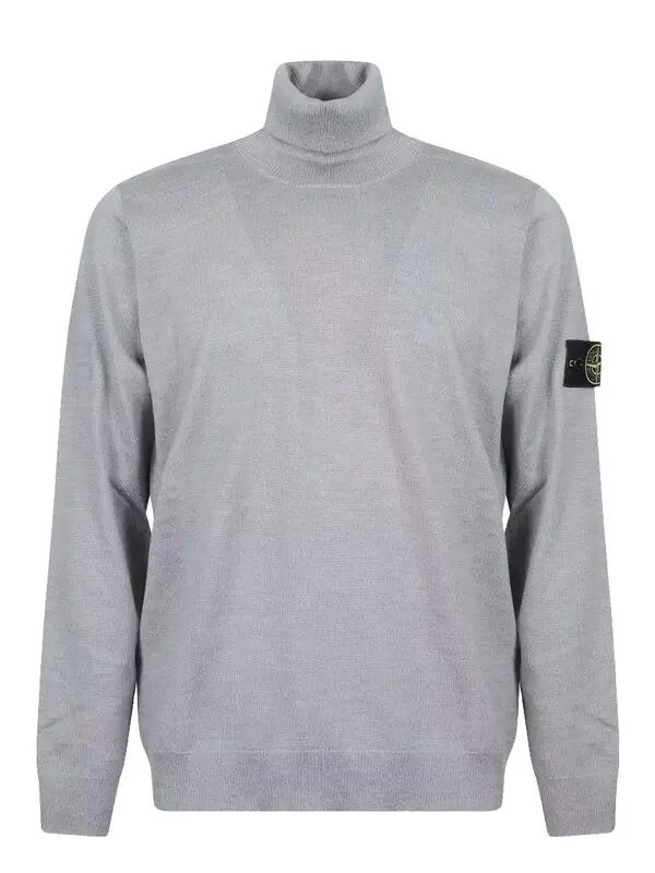 Stone Island Pure Rws Wool Turtleneck Jumper - Grey