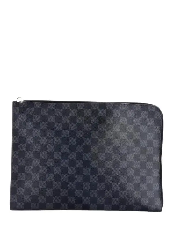 LOUIS VUITTON Damier Graphite Pochette Jour Gm Clutch Bag - Black