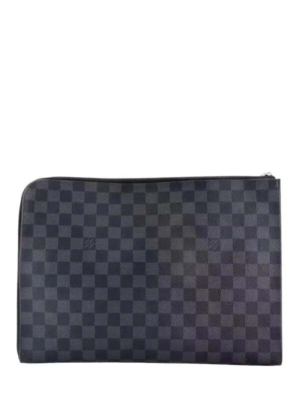 LOUIS VUITTON Damier Graphite Pochette Jour Gm Clutch Bag - Black