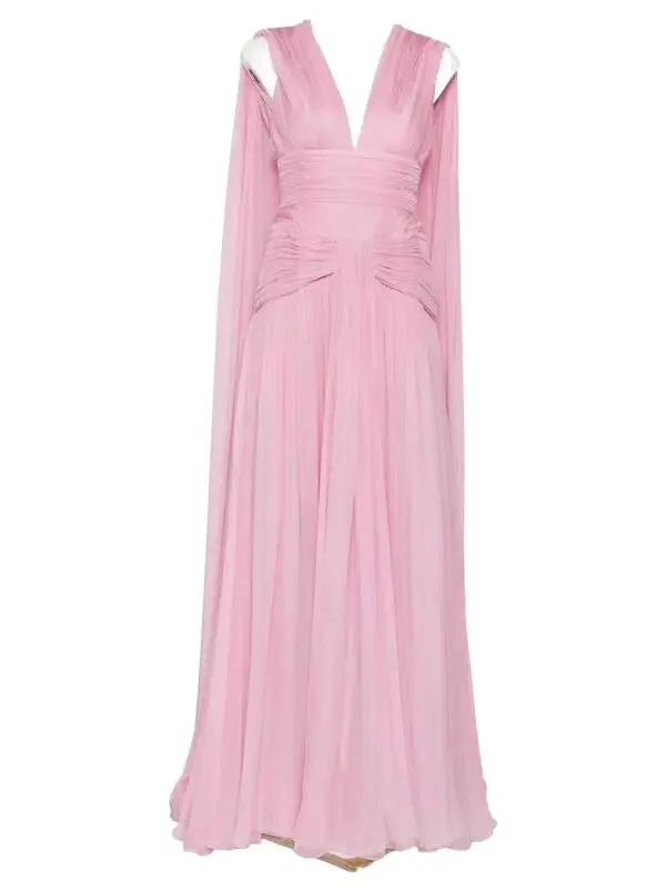 Zuhair Murad Draped V-neck Gown - Pink