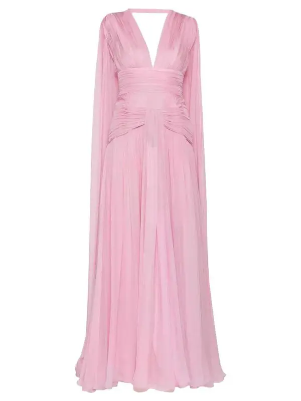 Zuhair Murad Draped V-neck Gown - Pink