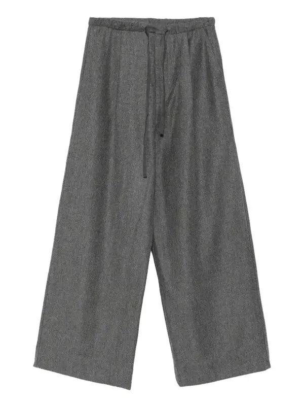 Soeur Hugues Drawstring Wool Trousers - Grey