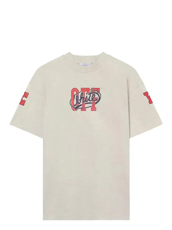 Off-White Off College Logo-print T-shirt - Neutrals