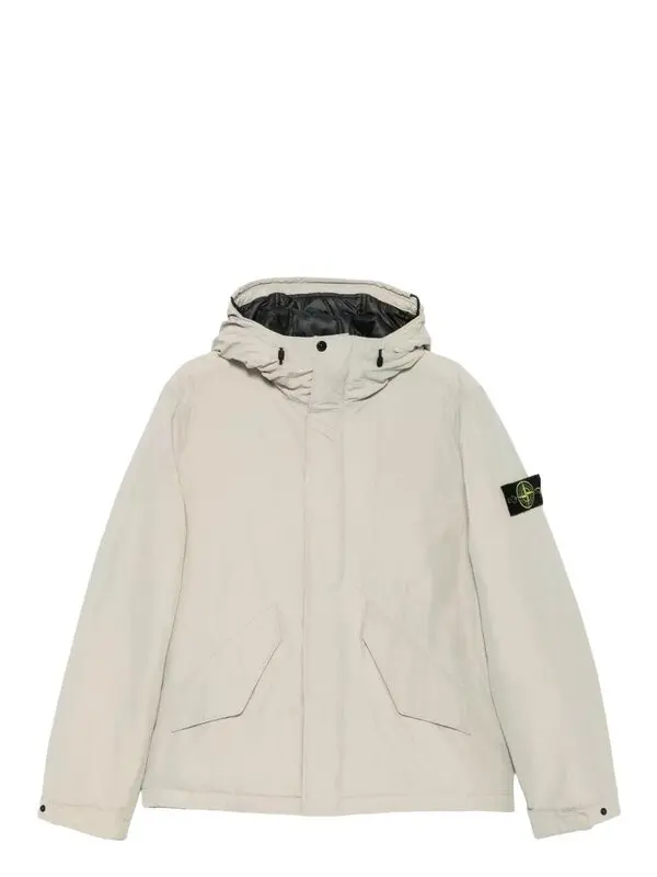 Stone Island Logo-patch Hooded Jacket - Grey