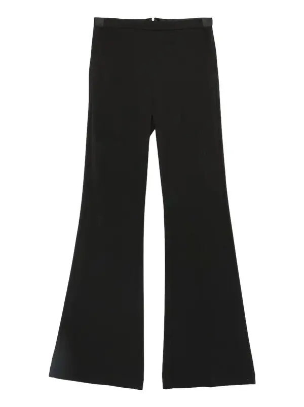Imperial Satin-trim Flared Trousers - Black