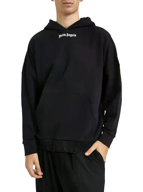 Palm Angels Logo-print Hoodie - Black