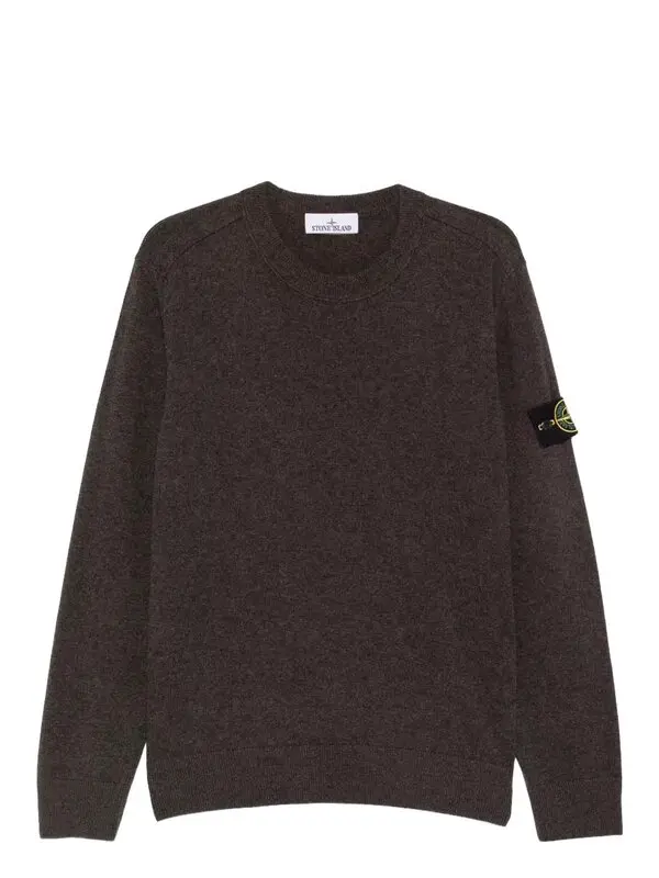 Stone Island Logo-patch Knit Sweater - Brown