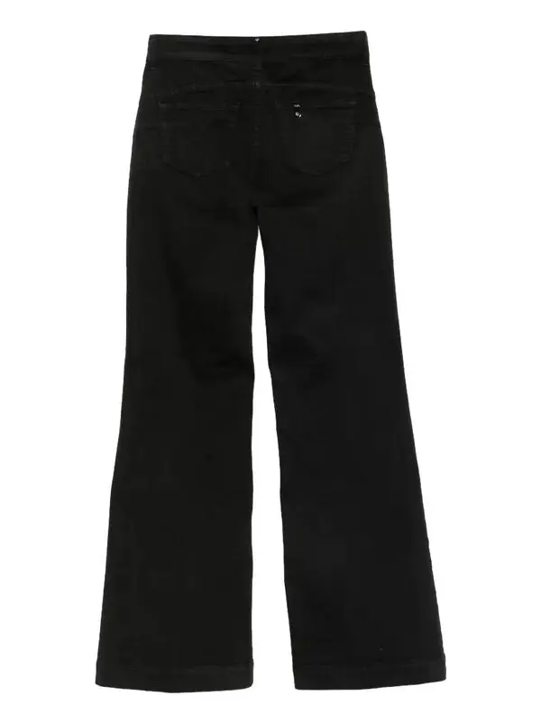 Liu Jo Button-embellished Flared Jeans - Black