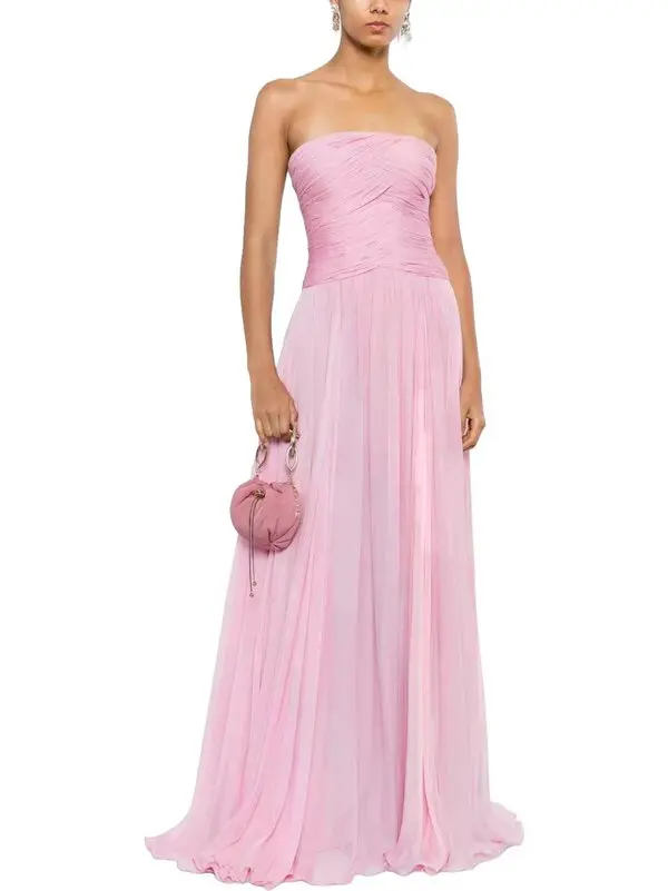 Zuhair Murad Strapless Silk-chiffon Gown - Pink