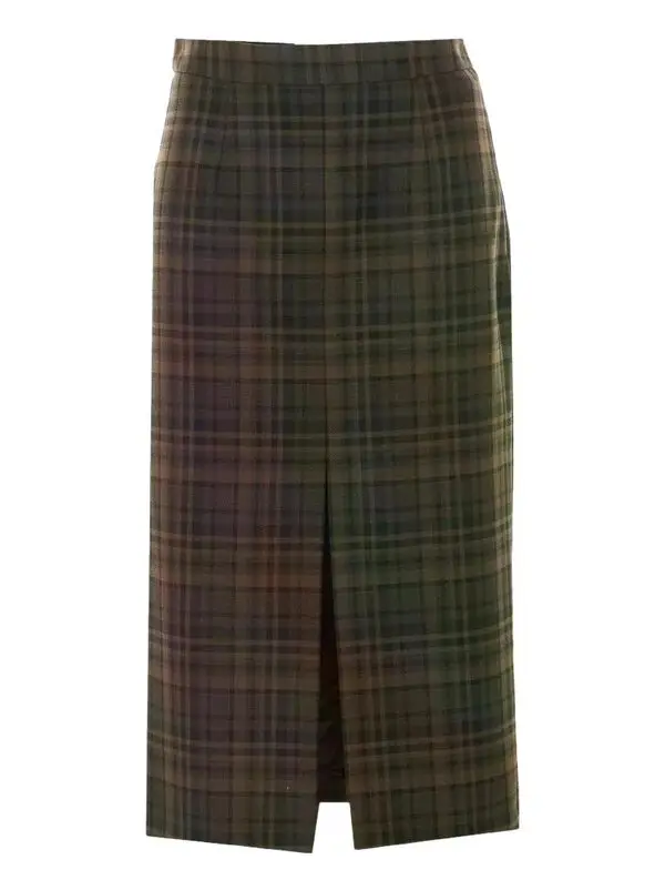 ANIYE BY Noa Check Midi Skirt - Brown