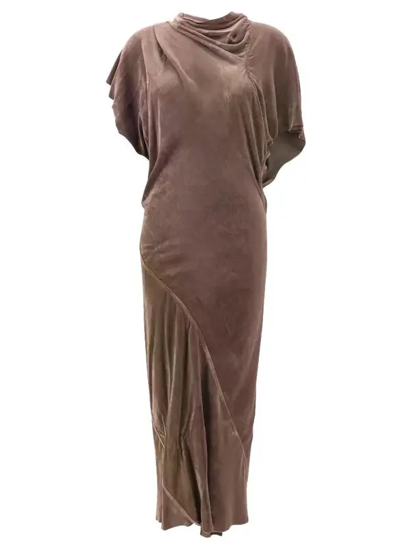 Rick Owens Draped Asymmetric-hem Dress - Brown
