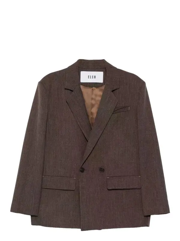 ELEH Double-breasted Notch-lapel Jacket - Brown