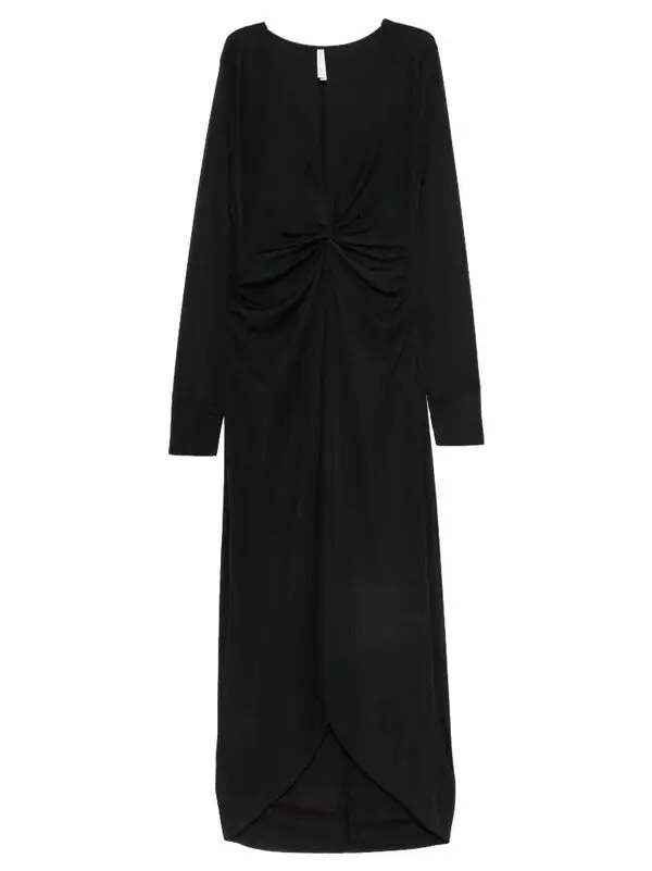 Imperial Twist-detail V-neck Midi Dress - Black