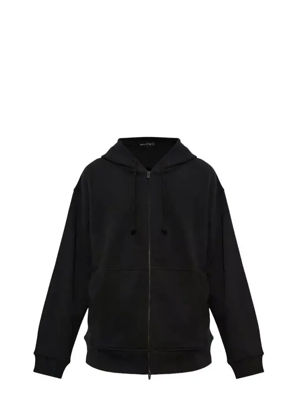 Yohji Yamamoto Logo-embroidered Zip-up Hoodie - Black