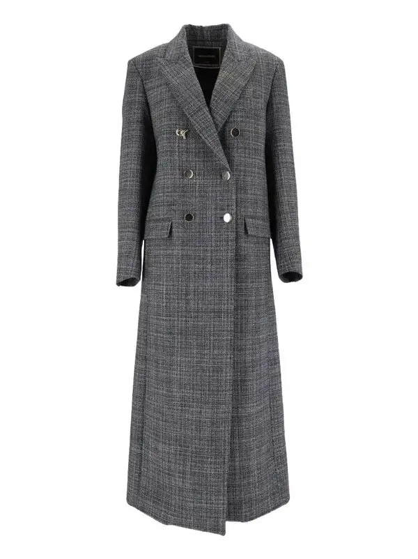 Fabiana Filippi Mouliné-effect Double-breasted Coat - Blue