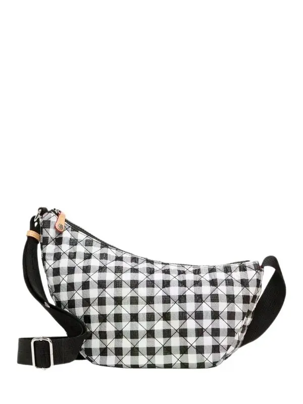 Mz Wallace Metro Smile Gingham Quilted Cross Body Bag - Black