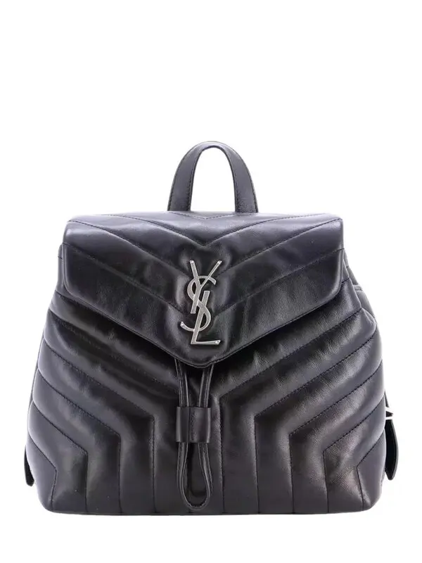 Saint Laurent Loulou Matelasse Chevron Leather Small Backpack - Black