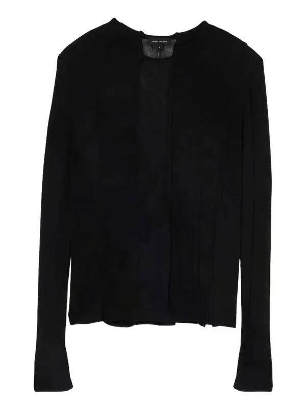 Marc Jacobs Sheer-panelled Knit Long-sleeve Top - Black