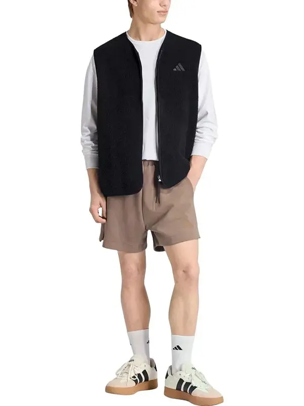 Adidas City Tech 3-stripes High-pile Fleece Vest - Black