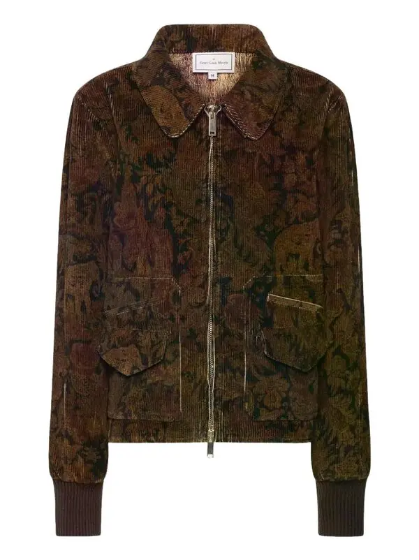 PIERRE-LOUIS MASCIA Patterned Corduroy Jacket - Brown