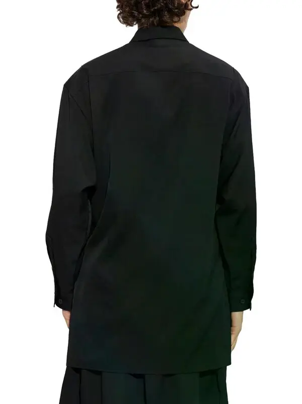 Yohji Yamamoto Asymmetric Wool Shirt - Black