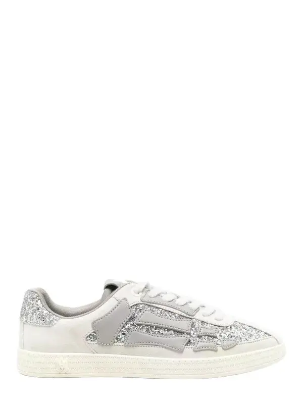 Amiri Pacific Bones Glitter-embellished Sneakers - Neutrals