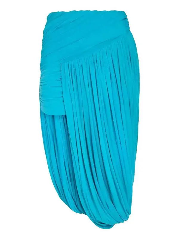 Ronny Kobo Draped Asymmetric Skirt - Blue