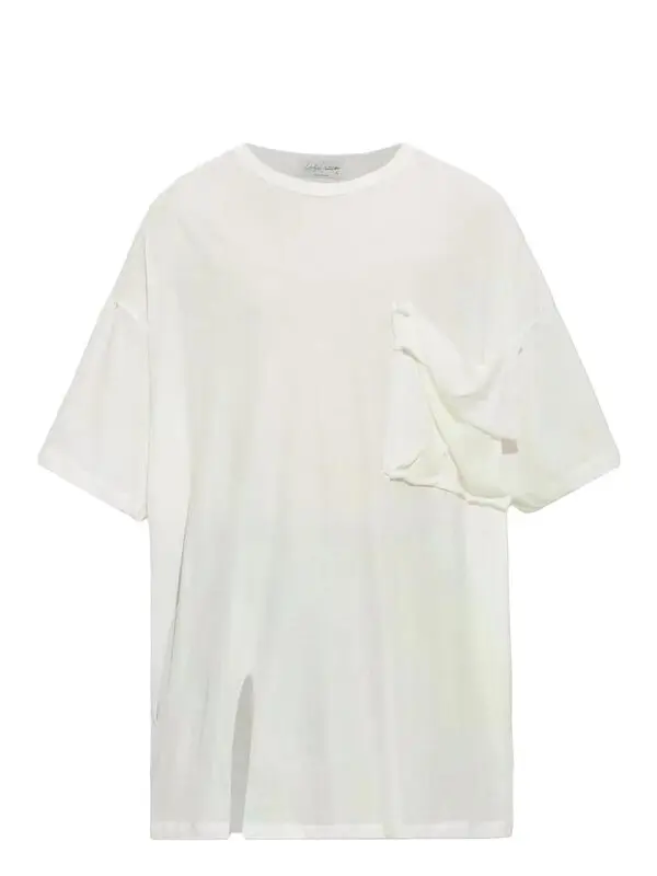 Yohji Yamamoto Patch-pocket Side-slit T-shirt - White