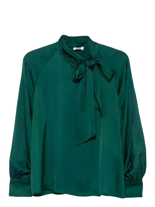 Liu Jo Pussy-bow Raglan-sleeve Blouse - Green