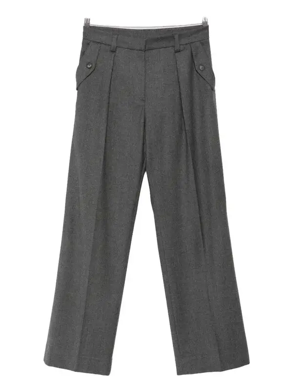 Antonelli Firenze Salice Pleated Wide-leg Trousers - Grey