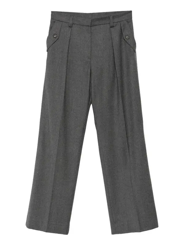 Antonelli Firenze Salice Pleated Wide-leg Trousers - Grey