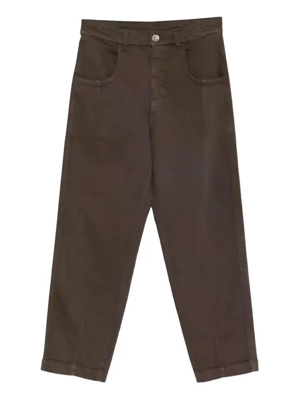 Eleventy Seam-detail Trousers - Brown