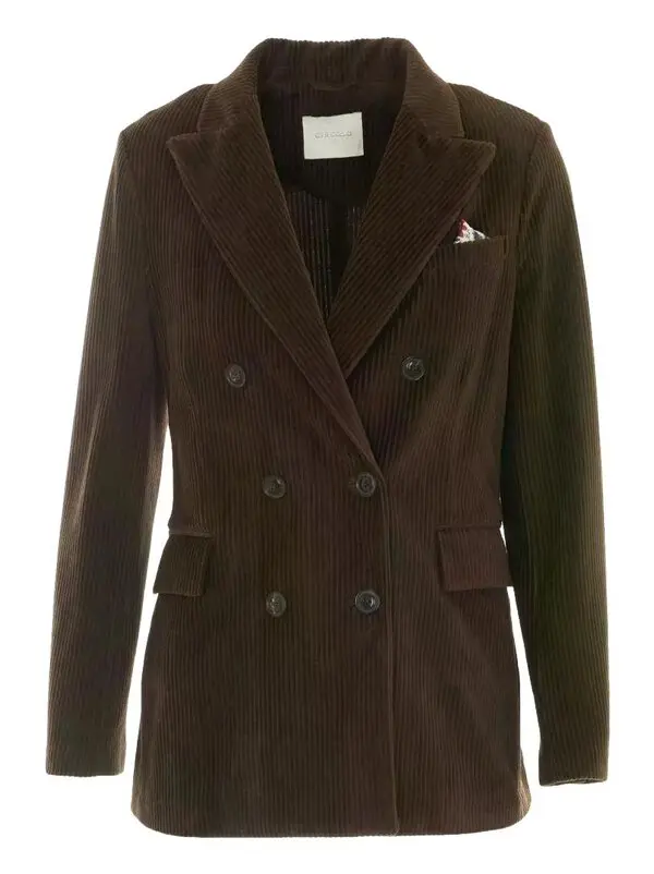 CIRCOLO 1901 Double-breasted Corduroy Blazer - Brown