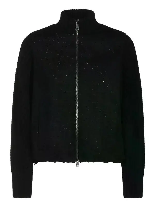 Fabiana Filippi Sequin-embellished Ribbed-knit Jacket - Black