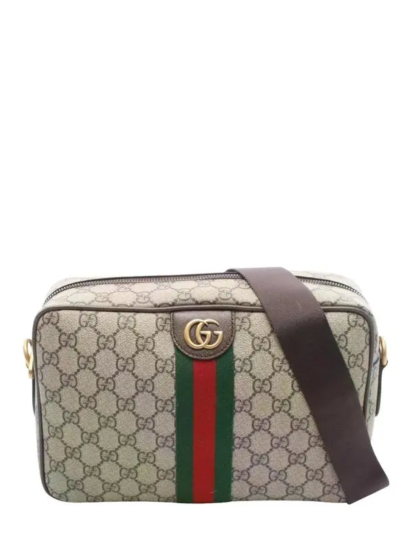 Gucci 2016-2026 Medium Gg Supreme Web Ophidia Crossbody Bag - Neutrals