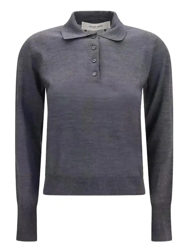GOLDEN GOOSE Knit Polo Top - Grey