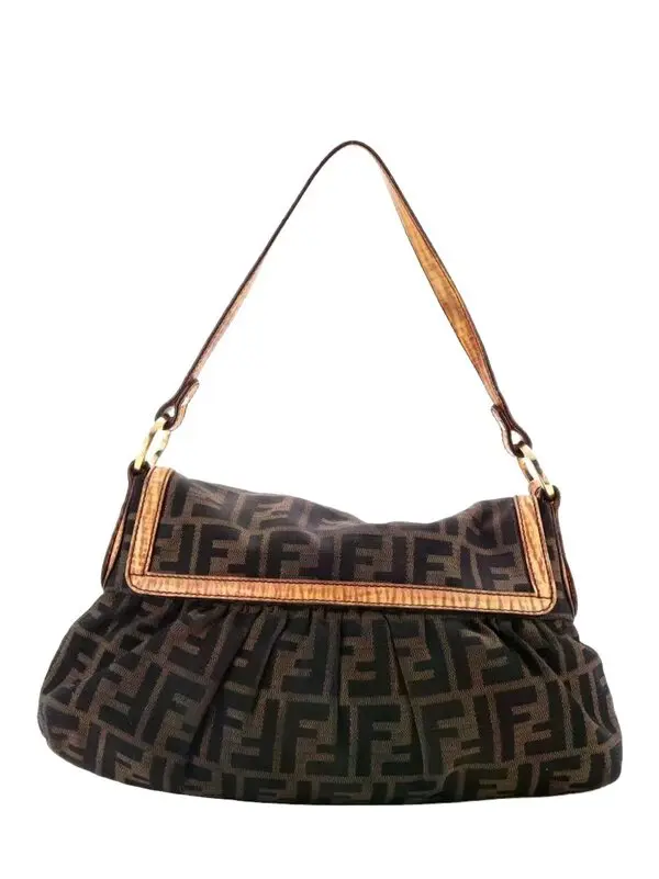 Fendi Chef Flap Zucca Canvas Shoulder Bag - Brown