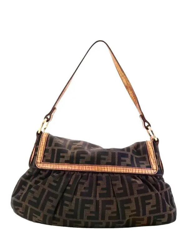 Fendi Chef Flap Zucca Canvas Shoulder Bag - Brown