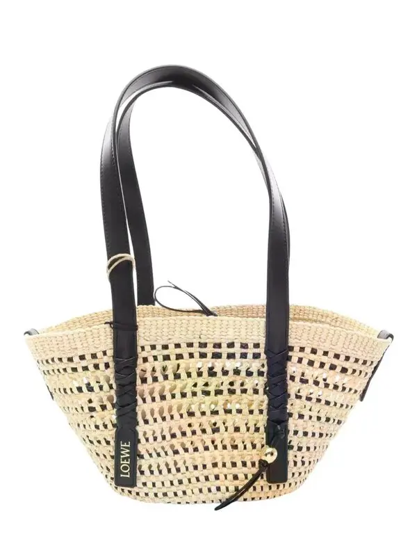 Loewe Small Raffia Braided Basket Bag Tote Bag - Neutrals