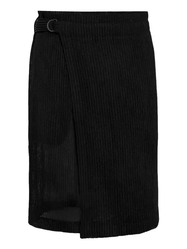Issey Miyake Pleated Wrap Skirt - Black