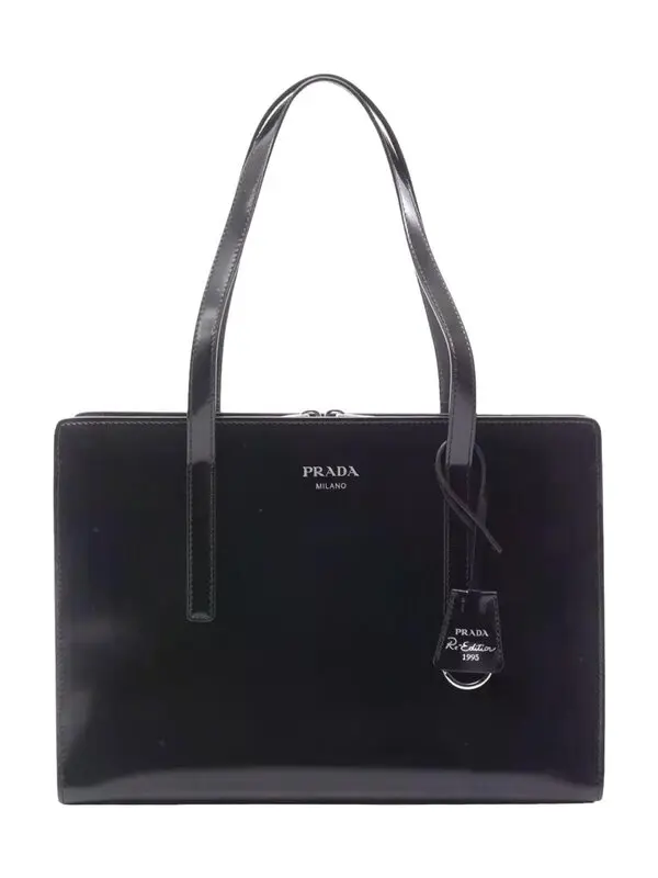Prada Medium Spazzolato Re-edition 1995 Tote Bag - Black
