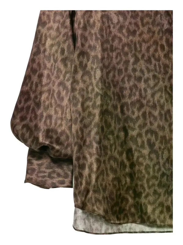 Antonelli Firenze Cassata Leopard-print Silk-blend Shirt - Brown