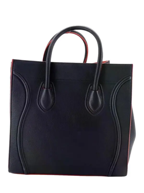 Celine Grainy Leather Luggage Tote Bag - Blue