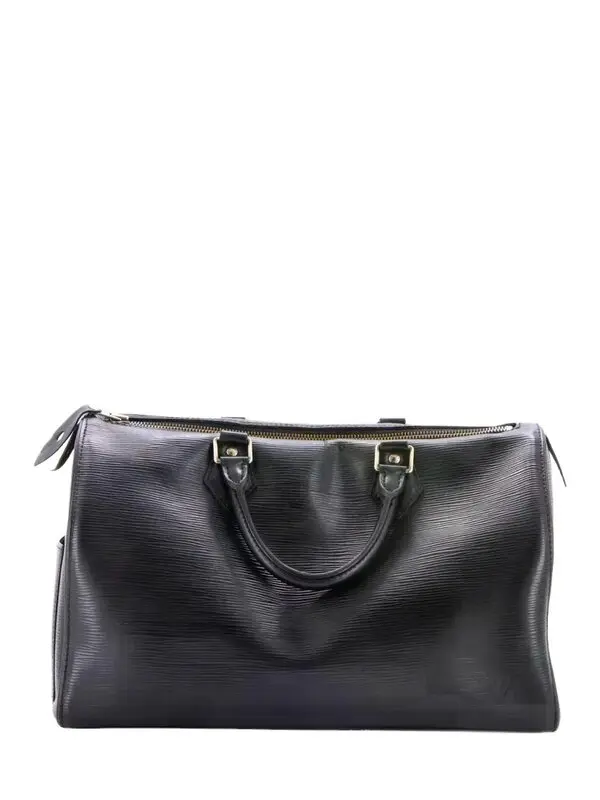 LOUIS VUITTON Speedy Handbag Epi Leather Satchel - Black