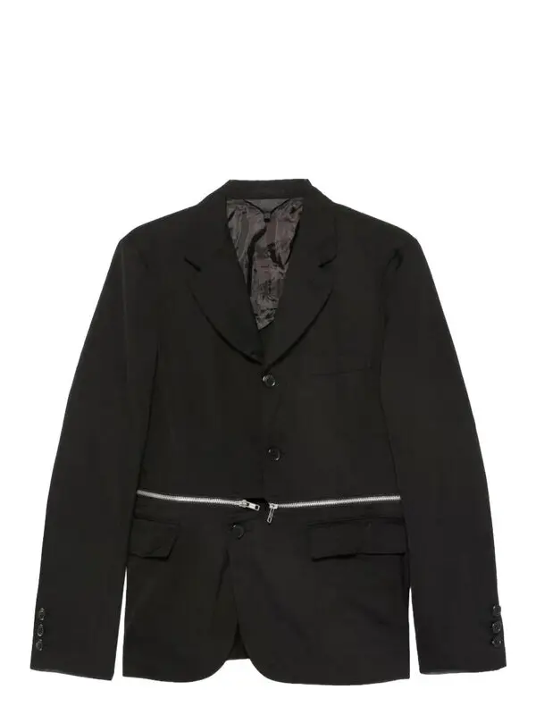Comme Des Garçons Zip-detail Single-breasted Blazer - Black