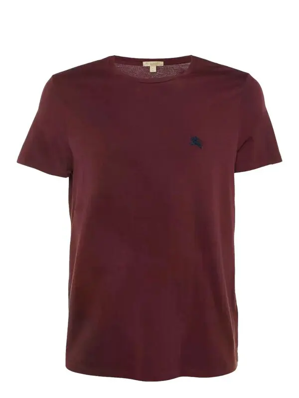 Burberry Embroidered-logo Crew-neck T-shirt - Red